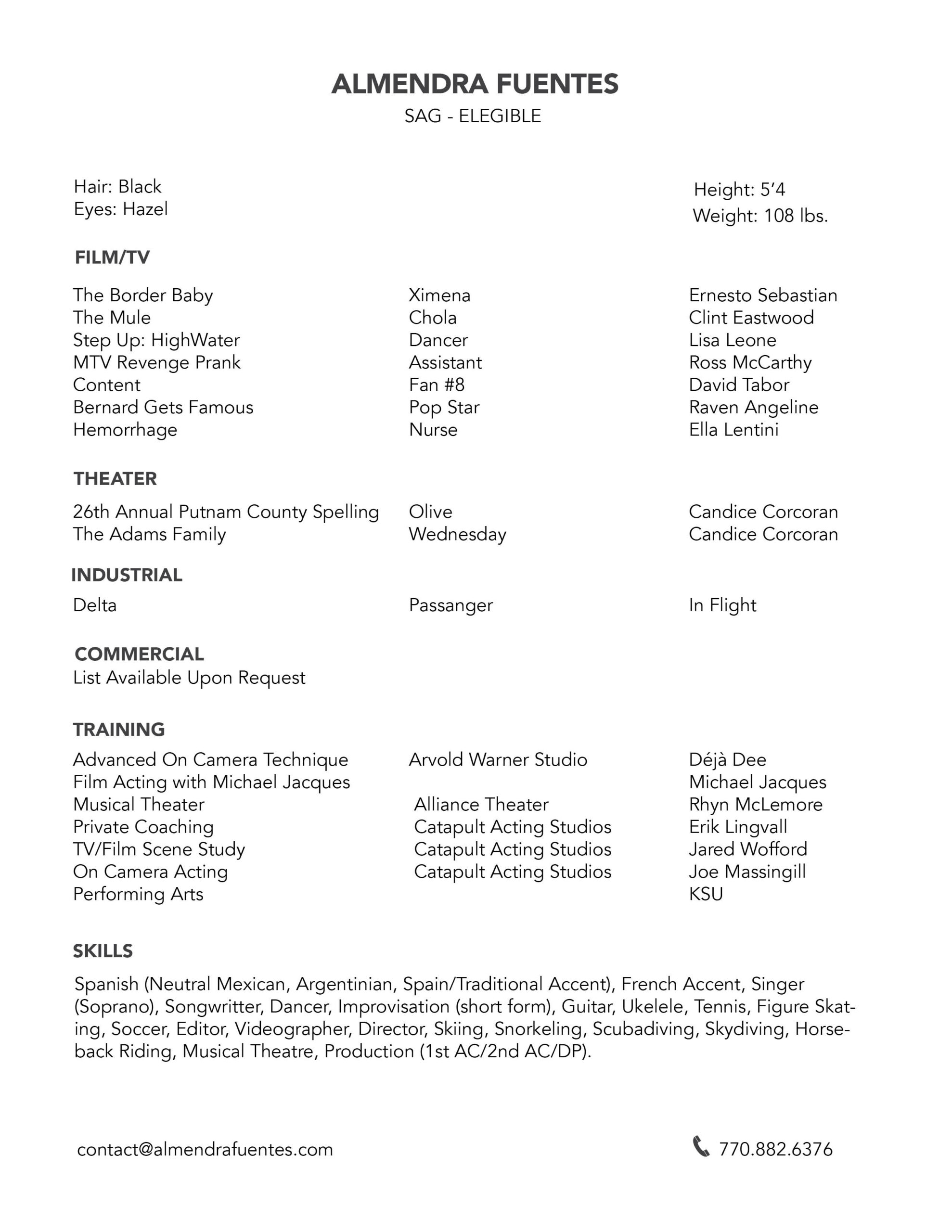 Almendra Fuentes | Actress | Atlanta, GA – Almendra Fuentes | Actress ...